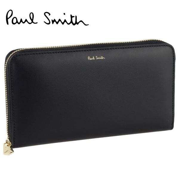ポールスミス Paul Smith 財布 長財布 ラウンドジップ財布 本皮革 ブラック M1A-4778X-BMULTS ギフト プレゼント 誕生日 クリスマス 父の日