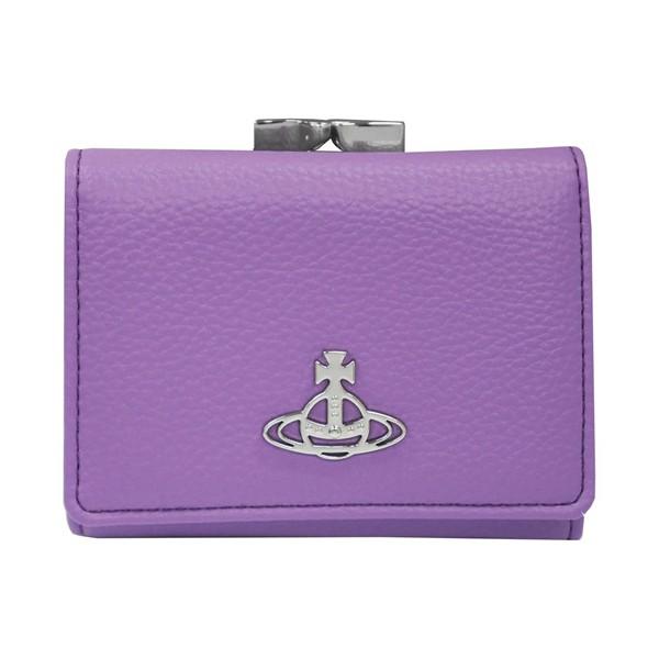 Vivienne Westwood ヴィヴィアンウエストウッド 三つ折り財布 小銭ガマ口 RE-VEGAN GRAIN 51010018-S000D-PF J401 PURPLE ギフト プレゼント