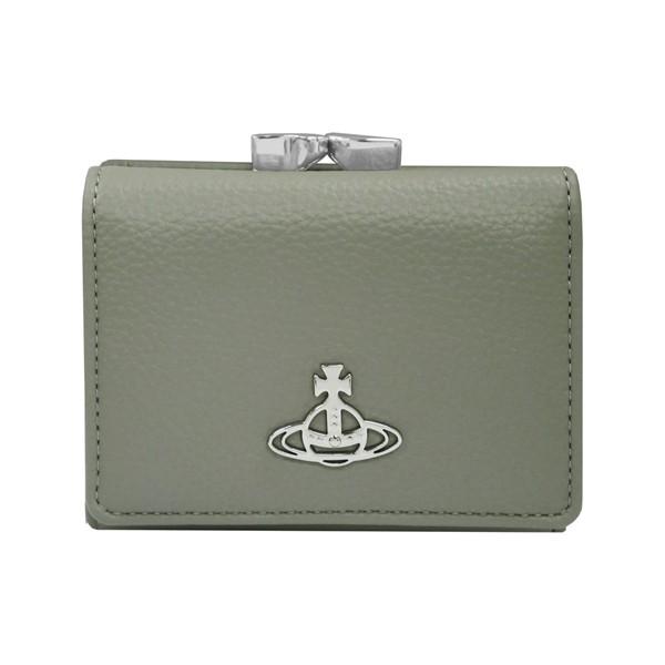 Vivienne Westwood ヴィヴィアンウエストウッド 三つ折り財布 小銭ガマ口 RE-VEGAN GRAIN 51010018-S000D-PF M406 GREEN ギフト プレゼント