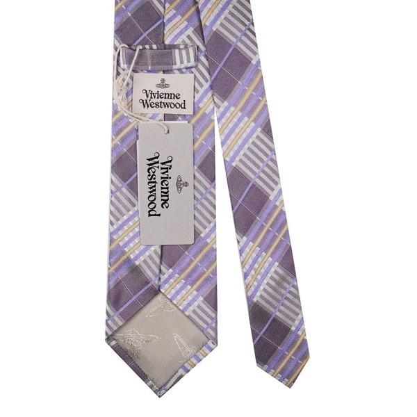 ヴィヴィアンウエストウッド ネクタイ チェック系 ライラック イタリー