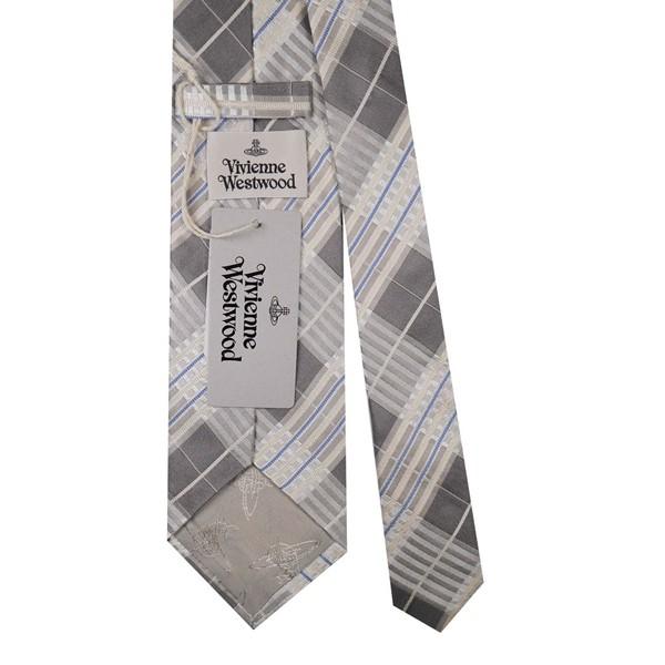 ヴィヴィアンウエストウッド ネクタイ チェック系 グレー イタリー製