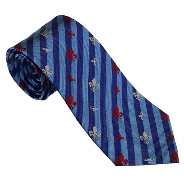 Vivienne Westwood ヴィヴィアン・ウェストウッド ネクタイ スカイブルー系 ストライプ柄 イタリー製 シルク100％ AW25 81050004-W0191-K404-SKYBLUE ギフト プレゼント