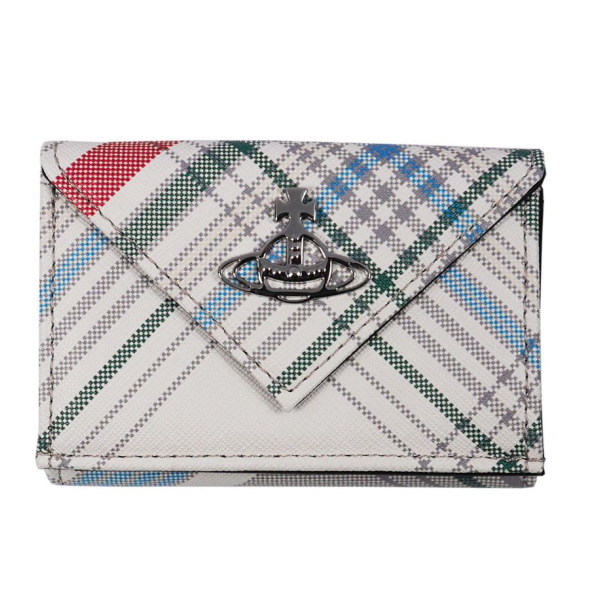 Vivienne Westwood ヴィヴィアンウエストウッド 三つ折り財布 SAFFIANO PRINT 51150009U-L0057-PFO101 MADRAS CHECK