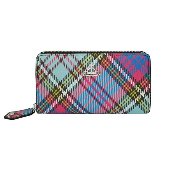 Vivienne Westwood ヴィヴィアンウエストウッド ラウンドジップ財布 イタリー製 51050023-S000V BIOGREEN SAFFIANO PRINTED O102 McANDY Tartan