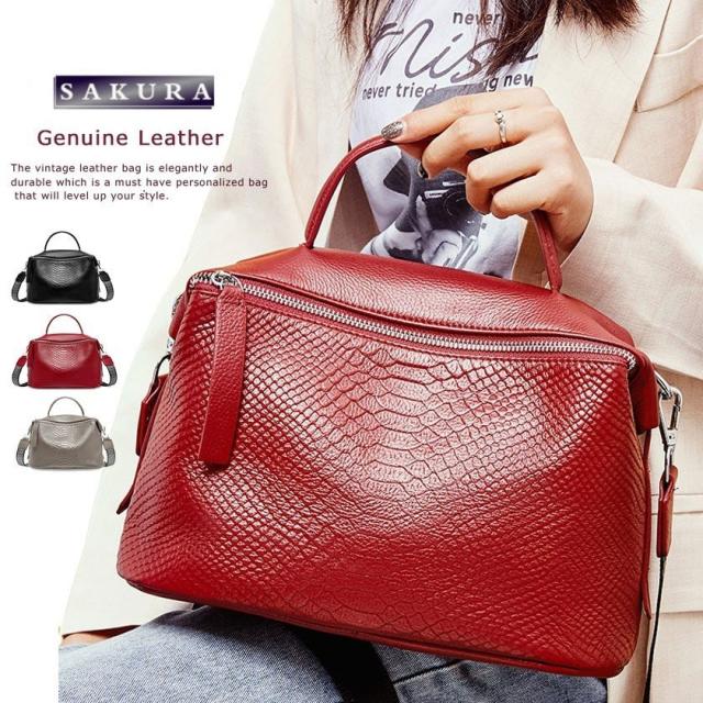 ショルダーバッグ ワニ柄 ハンドバッグ 本革 牛革 銀面 レディース 女の子 斜めがけバッグ 斜めがけ 手提げ 2way ipad対応 レザーバッグ かわいい 無地 バッグ 柔らかい