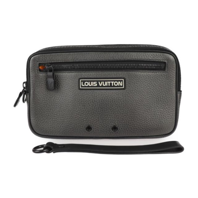 美品 ルイ ヴィトン アルファクラッチ セカンドバッグ M52771 レザー メタリックグレー リストレット クラッ【本物保証】