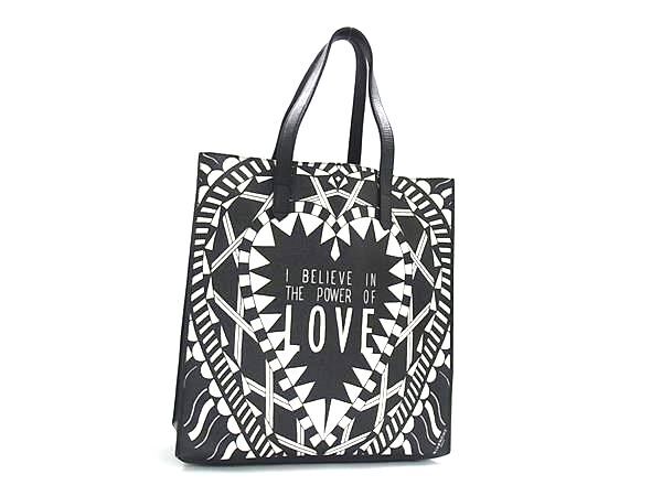 GIVENCHY ジバンシィ トートバッグ Power of Love ブラック ホワイト PVC ユニセックス ハート【本物保証】