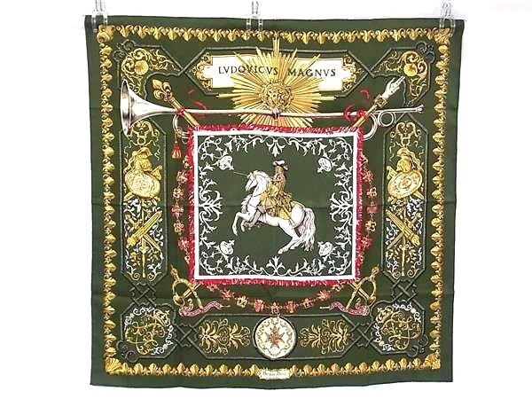 HERMES エルメス スカーフ カレ90 マルチカラー シルク100% レディース LVDOVICVS MAGNVS ルイ14世 美品【本物保証】