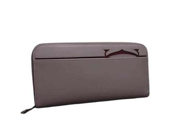 Cartier カルティエ 財布 マストC グレージュ ボルドー レザー ユニセックス ラウンドファスナー 長財布 美品【本物保証】