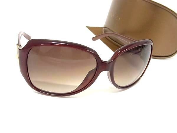 GUCCI グッチ サングラス GG 3115/F/S ボルドー系 ブラウングラデーション プラスチック ユニセックス ピンクゴールド金具【本物保証】