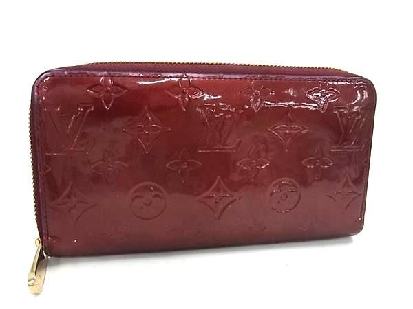 LOUIS VUITTON ルイヴィトン ラウンドファスナー 長財布 モノグラムヴェルニ ジッピーウォレット M90218 グリヨット（ボルドー系） パテントレザー レディース ゴールド金具【本物保証】