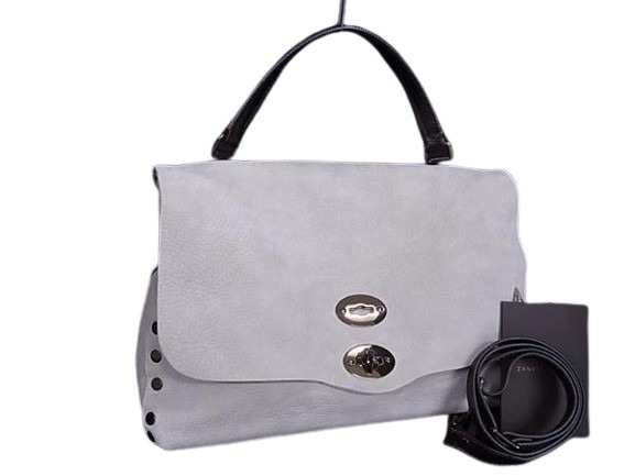 ZANELLATO ザネラート ハンドバッグ ポスティーナ - グレージュ ブラウン ヌバック ユニセックス 2WAY ブロンズ金具 美品【本物保証】