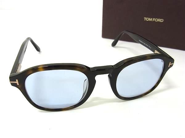 TOM FORD トムフォード サングラス アジアンフィット TF5698FB ブラウン ブルー系 プラスチック ユニセックス 美品【本物保証】