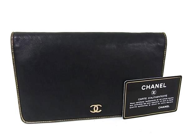 CHANEL シャネル 財布 セブルガ - ブラック ブラック ユニセックス ココマーク 二つ折り長財布【本物保証】