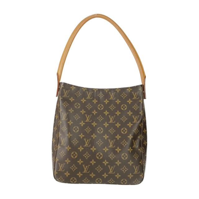 美品 LOUIS VUITTON ルイ ヴィトン ショルダーバッグ ルーピングGM M51145 ブラウン ゴールド金具 モノグラムキャンバス レザー レディース ワンショルダーバッグ【本物保証】