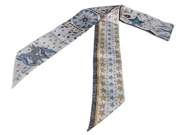 Christian Dior クリスチャン ディオール スカーフ ミッツァ L’Etoile 76MTA106I640 ホワイト マルチカラー シルク レディース タロット リボン スカーフ 美品【本物保証】