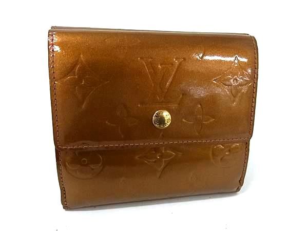 LOUIS VUITTON ルイヴィトン 財布 ポルトモネ ビエ カルトクレディ M91170 ブロンズ モノグラムヴェルニ レディース Wホック 三つ折り財布 ゴールド金具【本物保証】