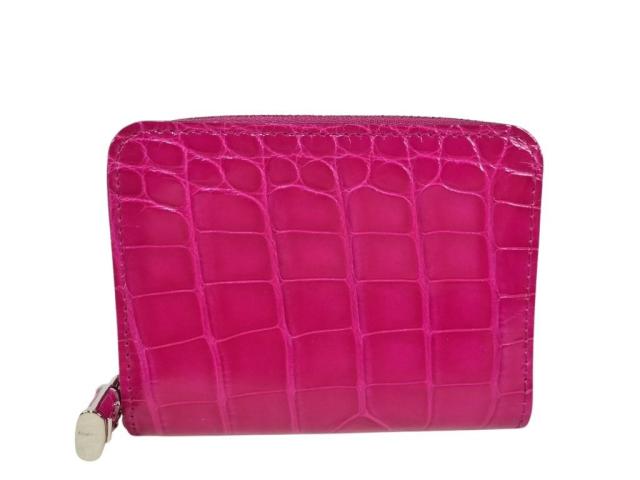 LOUIS VUITTON ルイヴィトン ケース ジッピー パース N96512 ローズフューシャ クロコダイル ブリリアント レディース シルバー金具 超美品【本物保証】
