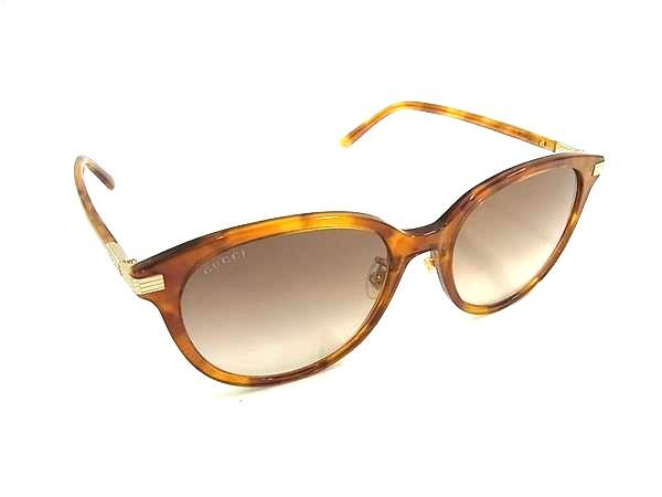 GUCCI グッチ サングラス - GG1452SK 004 ブラウン プラスチック ユニセックス べっ甲調【本物保証】