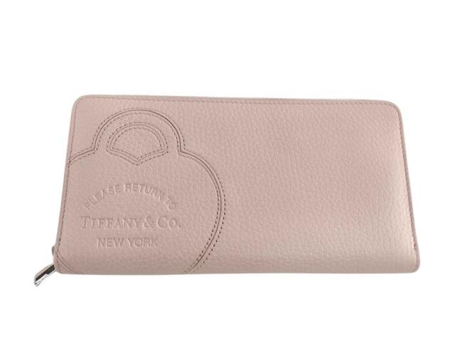 Tiffany&Co. ティファニー 財布 リターントゥ ピンク レザー レディース ラウンドファスナー 長財布 シルバー金具 新古未使用展示品【本物保証】