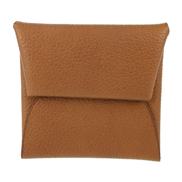 美品 HERMES エルメス バスティア ケース - GOLD ブラウン系 エバーカラー ユニセックス シルバー金具 小銭入れ B刻印【本物保証】
