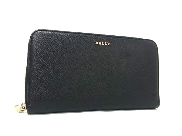 美品 BALLY バリー 長財布 ラウンドジップウォレット - ブラック レザー ユニセックス ゴールド金具【本物保証】