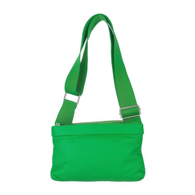 BOTTEGA VENETA ボッテガヴェネタ ショルダーバッグ クラシック ピロー クロスボディ 666548 グリーン シルバー金具 レザー レディース メッセンジャー【本物保証】