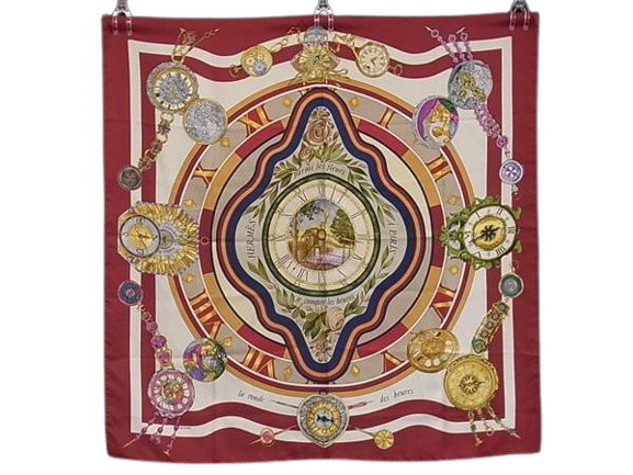 HERMES エルメス スカーフ カレ90 - マルチカラー シルク100% レディース parmi les fleurs je compt【花の中で過ごす時間】 大判【本物保証】