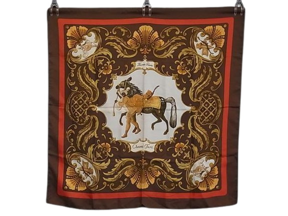 HERMES エルメス スカーフ カレ90 - マルチカラー シルク100% レディース Cheval Turc 【トルコの馬】　大判【本物保証】