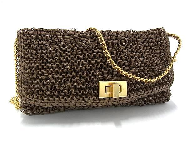 ANTEPRIMA アンテプリマ ショルダーバッグ ルッケット ワイヤーバッグ ブラウン PVCワイヤー レディース ターンロック ゴールド金具 美品【本物保証】