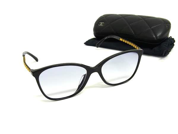 CHANEL シャネル アイウェア メガネ 3408QA c.1712 ブラック系×イエロー系 プラスチック レディース 度あり めがね 眼鏡 美品【本物保証】