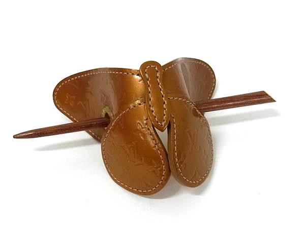 LOUIS VUITTON ルイヴィトン かんざし モノグラム コントドゥ フェ バタフライ ブロンズ レザー レディース【本物保証】