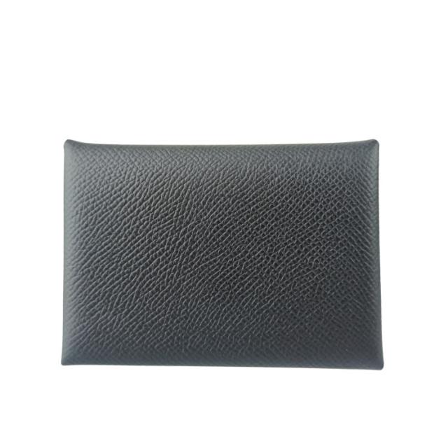 HERMES エルメス ケース カルヴィ デュオ ブラック エプソン ユニセックス 小銭入れ W刻印 新品未使用展示品【本物保証】