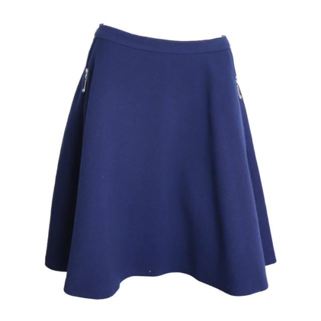 LOUIS VUITTON ルイ ヴィトン フレアスカート スカート RW132A F4SK17WVA ＃36 ウール99% ポリウレタン1％ ブルー系【本物保証】