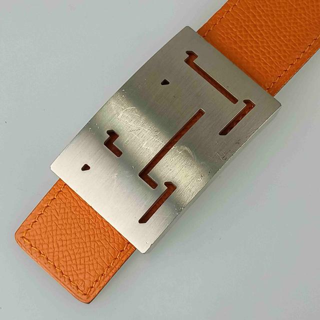 HERMES エルメス ベルト ラッキーメタル - オレンジ エプソン ユニセックス コンスタンス リバーシブル シルバー金具 Hロゴ【本物保証】 HERMES エルメス ベルト ラッキーメタル - オレンジ エプソン ユニ