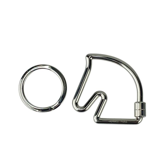 HERMES エルメス キーホルダー キーリング シュバル シルバー メタル ユニセックス バッグチャーム 馬モチーフ 新古未使用展示品【本物保証】