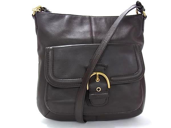 COACH コーチ ショルダーバッグ F24685 ブラウン レザー ユニセックス ゴールド金具 美品【本物保証】