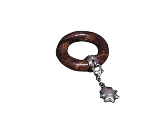 HERMES エルメス スカーフリング 星を巡る旅展 - ブラウン系×シルバー系 ウッド レディース シルバー金具 美品【本物保証】