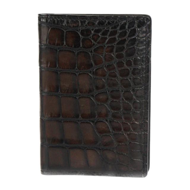 美品 Berluti ベルルッティ JAGUA ジャグア カードケース - アリゲーター ブラウン 二つ折り 名刺入れ クロコ【本物保証】