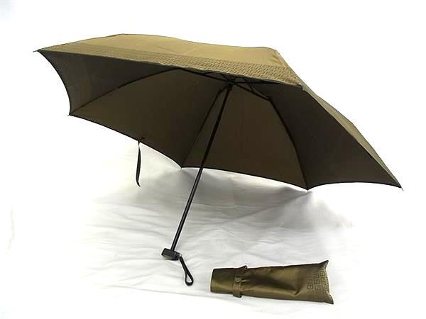 FENDI フェンディ 傘 ズッカ柄 折り畳み傘 - カーキ系 ポリエステル レディース ヴィンテージ 美品【本物保証】