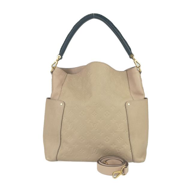 LOUIS VUITTON ルイ ヴィトン ショルダーバッグ モノグラムアンプラント バガテル M50075 デュンヌ ゴールド金具  レザー レディース 2WAY トートバッグ【本物保証】