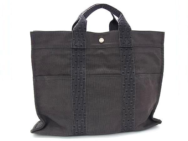 HERMES エルメス トートバッグ エールライン トートMM - グレー系 キャンバス ユニセックス シルバー金具 美品【本物保証】