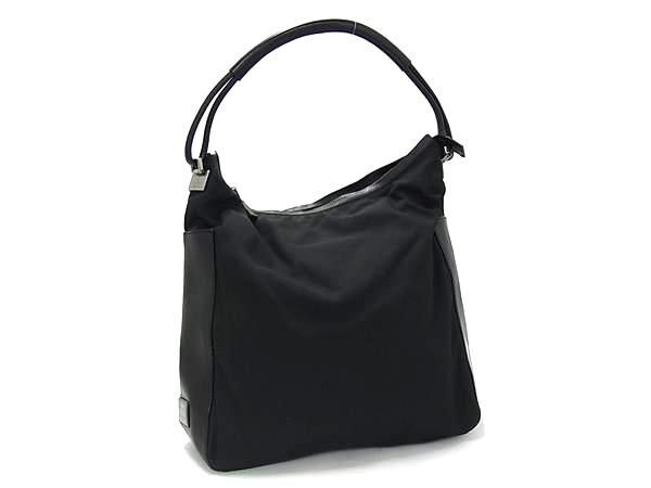 GUCCI グッチ ハンドバッグ ショルダーバッグ 001 3770 ブラック ナイロン×レザー レディース シルバー金具【本物保証】