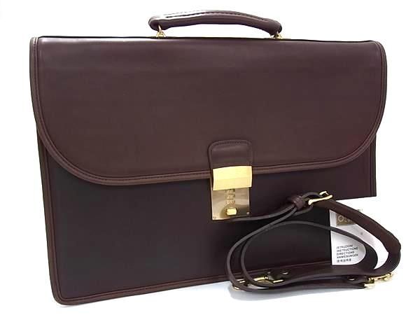COACH コーチ ビジネスバッグ オールドコーチ ブリーフケース 5353 ブラウン系 グラブタンカウハイドレザー メンズ 2WAY ショルダーバッグ ゴールド金具【本物保証】
