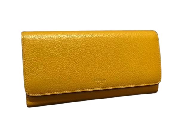 MULBERRY マルベリー 財布 コンチネンタルウォレット RL4440/205N651 イエロー レザー レディース 二つ折り長財布 美品【本物保証】