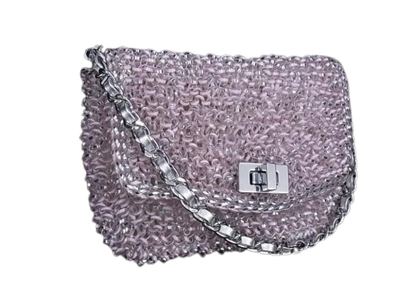 ANTEPRIMA アンテプリマ ハンドバッグ ワイヤーバッグ - ピンク系 シルバー PVCワイヤー レディース チェーン ターンロック シルバー金具 美品【本物保証】