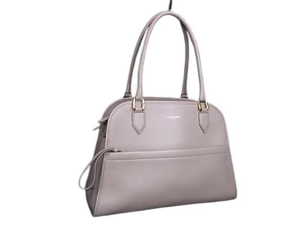 J&M DAVIDSON ジェイアンドエムデヴィッドソン ハンドバッグ ビューロー ベージュ レザー レディース 超美品【本物保証】