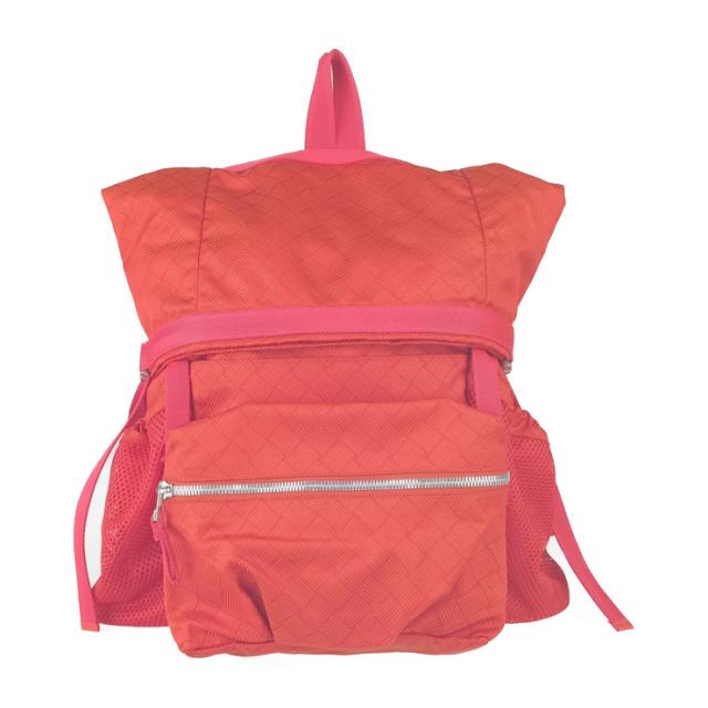 BOTTEGA VENETA ボッテガ ヴェネタ バックパック Trekking トレッキング 652147 tomato レッド系 シルバー金具 ナイロン ユニセックス リュックサック【本物保証】