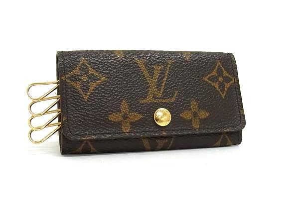 LOUIS VUITTON ルイヴィトン キーケース モノグラム ミュルティクレ4 M62631 ブラウン PVC×レザー ユニセックス 4連 ゴールド金具【本物保証】