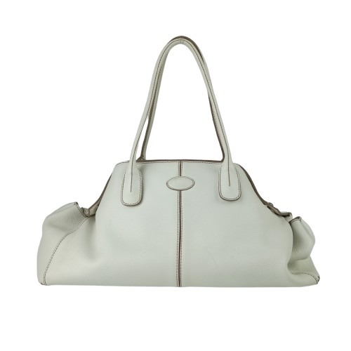 TODS トッズ トートバッグ Dバッグ - アイボリー系 レザー レディース シルバー金具【本物保証】